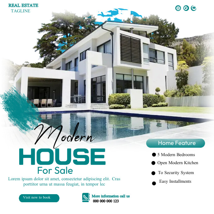 Modern House Ads Template | PosterMyWall