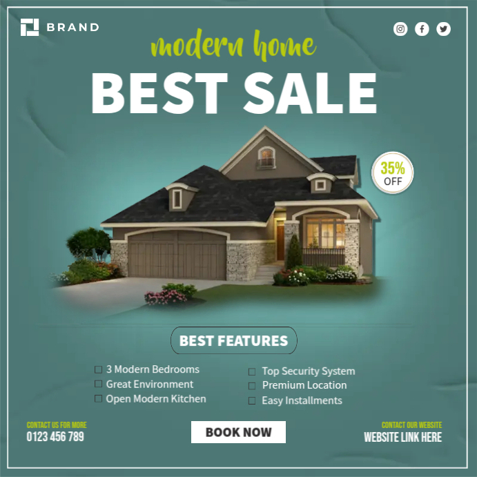 Modern House Ads Template | PosterMyWall