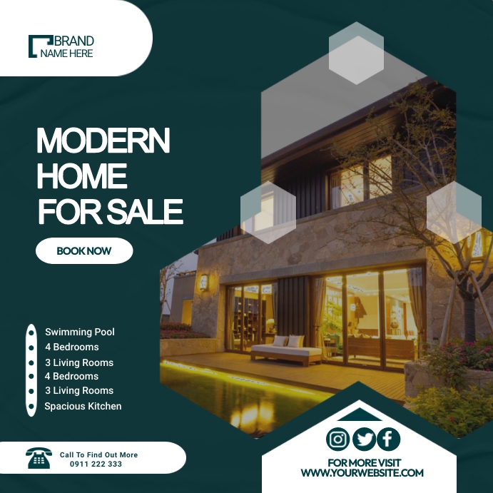 Modern House Design Templat | PosterMyWall