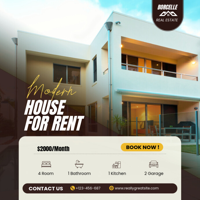 Copy of MODERN HOUSE FOR RENT | PosterMyWall