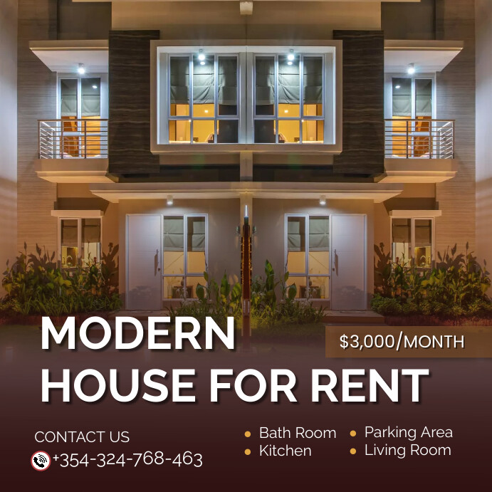 Plantilla de modern house for rent | PosterMyWall