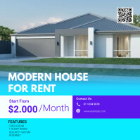 Blue Vibrant Modern House for Sale Ad Template | PosterMyWall