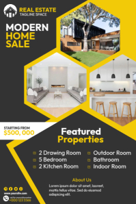 Grey Modern & Minimal Real Estate House Sale A2 Template | PosterMyWall