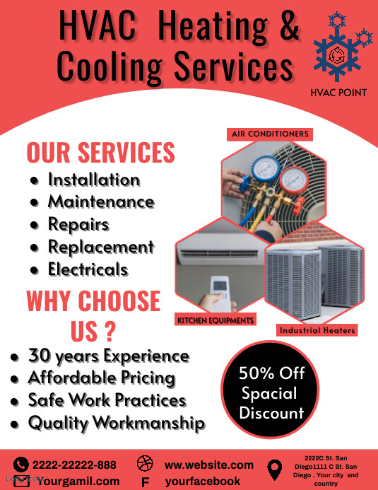 Copy of Modern HVAC Repair Technician Flyers | PosterMyWall