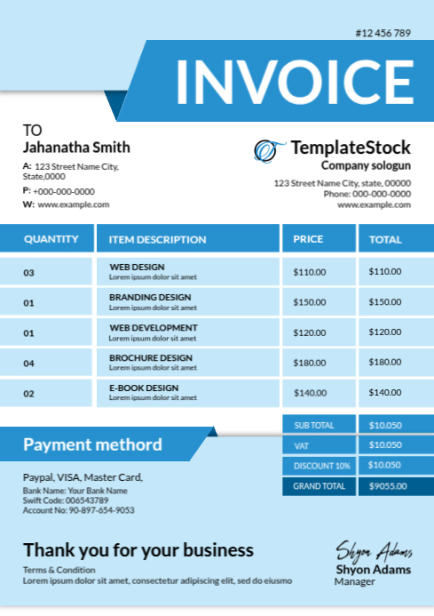 Modern invoice Template | PosterMyWall