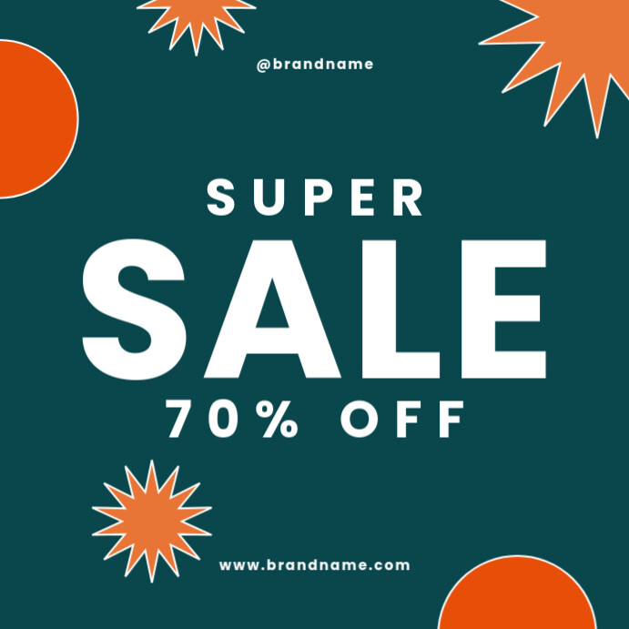 Modern Joyful Aqua Super Sale Discount Promotional Offer Instagram Post ...