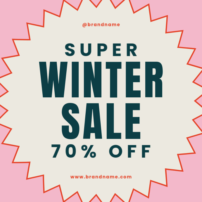 Modern Joyful Pink Blue Super Winter Sale Promotional Instagram Post Template | PosterMyWall