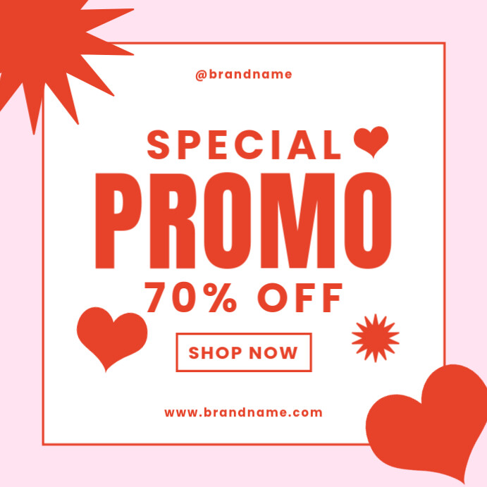 Plantilla de Modern Joyful Pink Red Special Promo Discount Sale ...