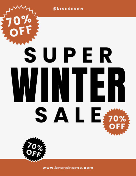 Modern Joyful Typographic Super Winter Sale Promotional Discount Flyer Template | PosterMyWall