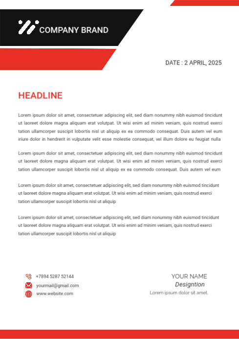 Modern letterhead teamplate for business Template | PosterMyWall