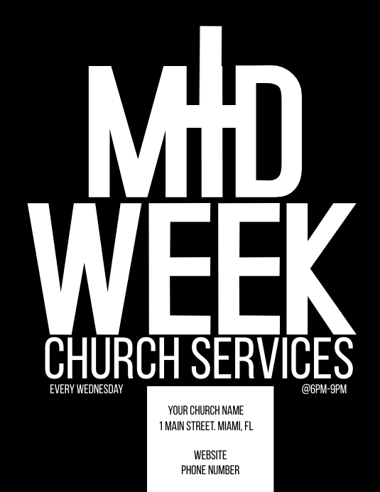 Modern Mid-Week Church Service Templat | PosterMyWall