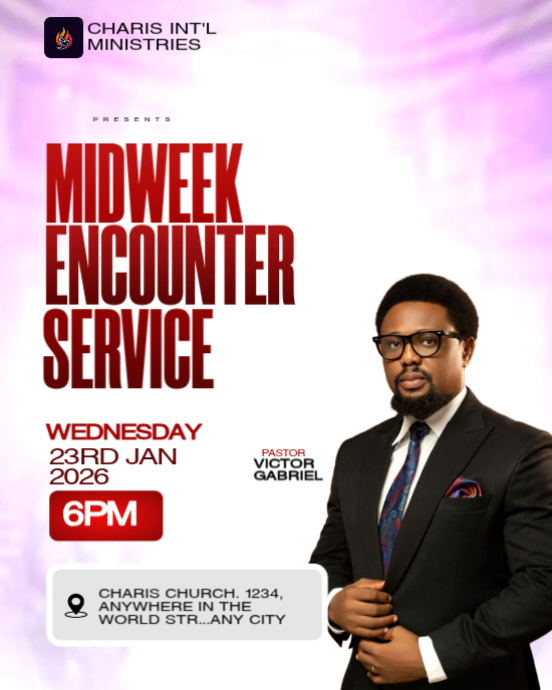 Plantilla de Modern Midweek Church Encounter & Revival Service Flyer Template | PosterMyWall