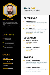 Modern clean resume cv template | PosterMyWall