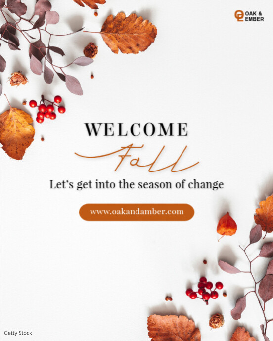 Modern Minimal Fall Welcome Portrait Autumn Template | PosterMyWall