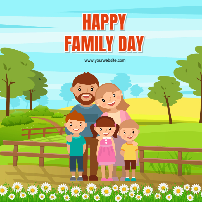 modern minimal happy family day ig post Template | PosterMyWall