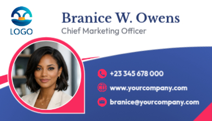 Modern Minimal Horizontal Business Card with Photo Portrait Clean ...