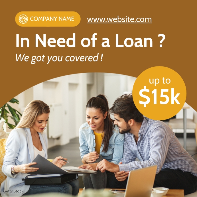 modern minimal loans advertisement kaki and y Template | PosterMyWall