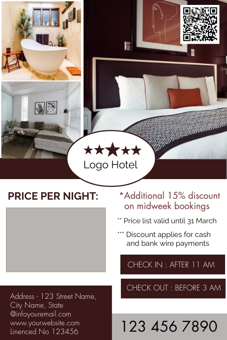 Modern Minimalist Hotel Flyer Template | PosterMyWall