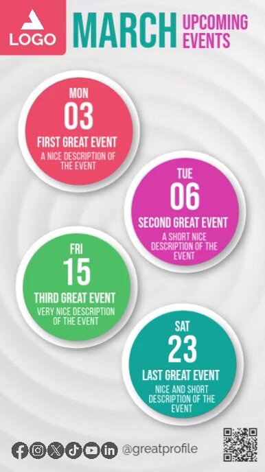 Copy of Modern Minimalist March Upcoming Events Video Story | PosterMyWall