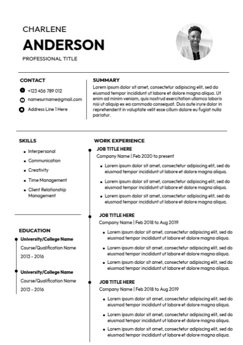 Modern minimalist resume cv Template | PosterMyWall