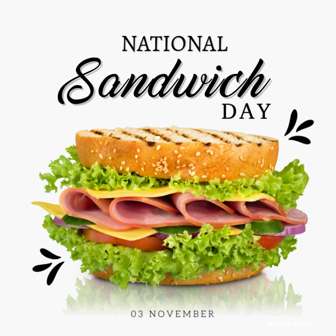 Modern National Sandwich Day Instagram Post Templat | PosterMyWall