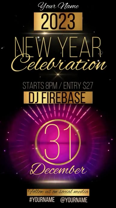 Copy of modern new year party event design template | PosterMyWall