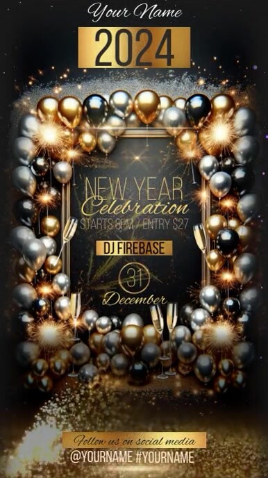 Copy of modern new year party event design template | PosterMyWall