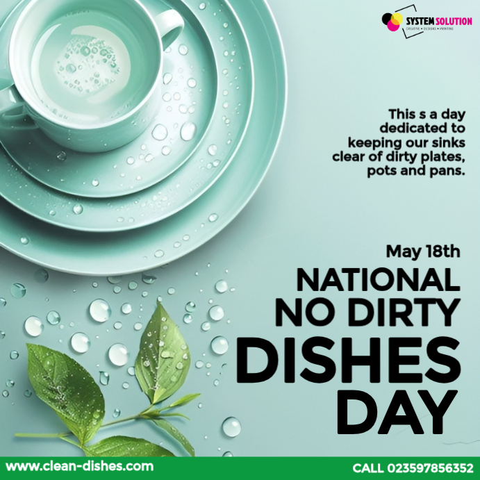 No Dirty Dishes Day Template | PosterMyWall