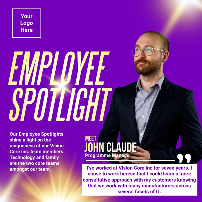 Modern Office Employee Spotlight Template | PosterMyWall