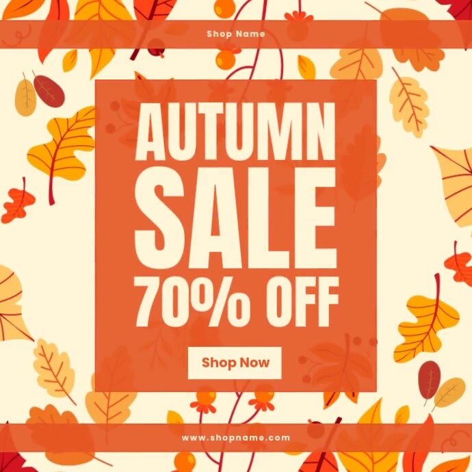 Copy of Modern Orange Fall Leaves Autumn Sale Promo Instagram Post ...