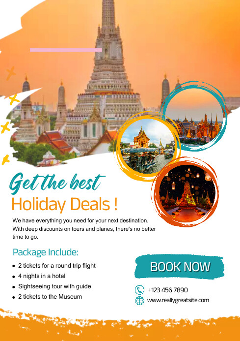 Plantilla de Modern Orange Holiday Package Promotion | PosterMyWall