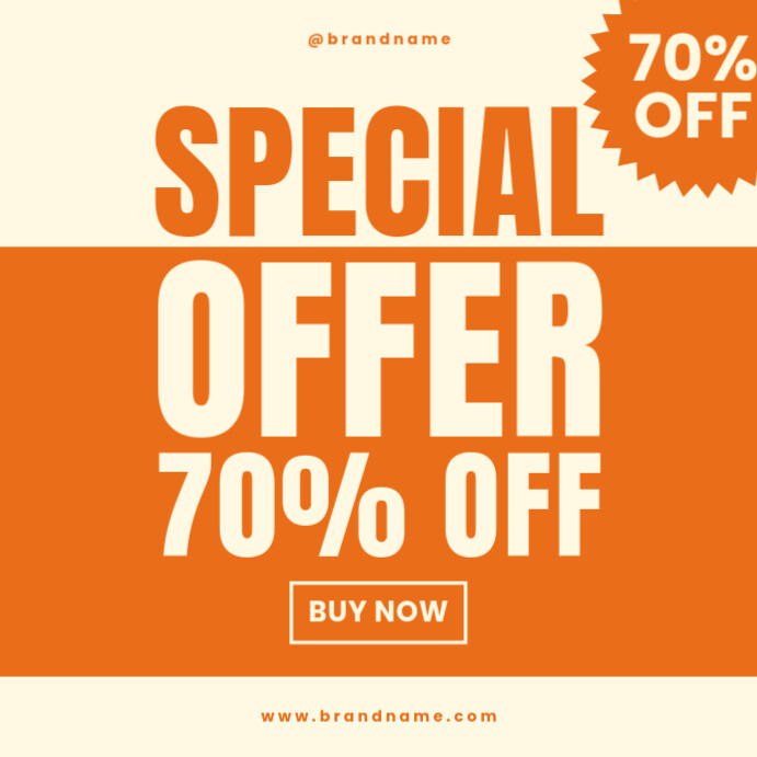 Modern Orange Typographic Special Offer Promotional Discount Instagram ...