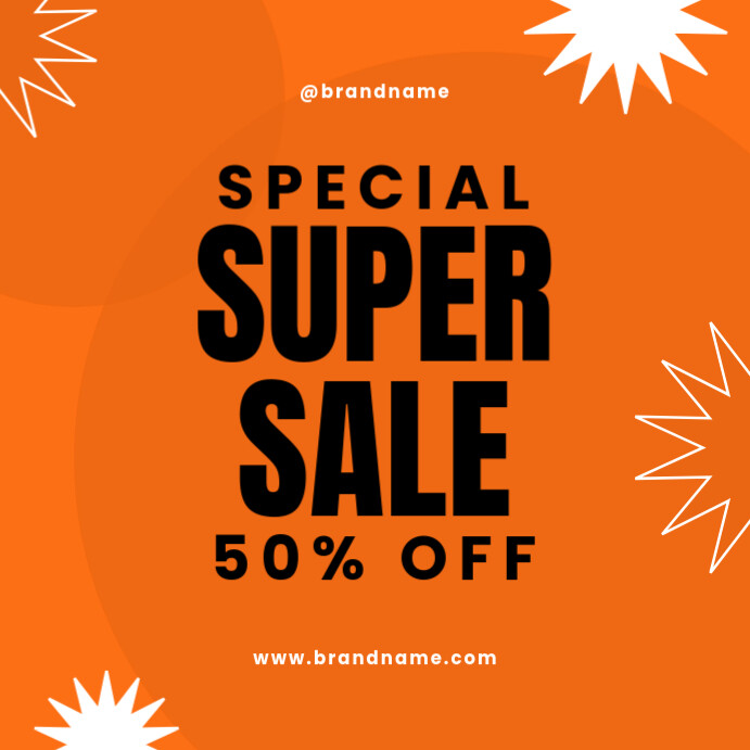 Copy of Modern Orange Typographic Super Sale Promotional Instagram Post ...