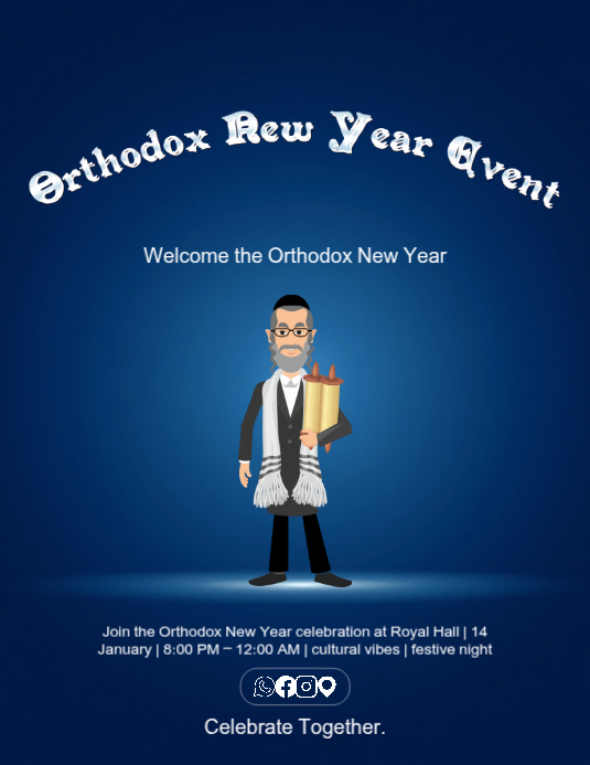 Modern Orthodox New Year Flyer Template | PosterMyWall
