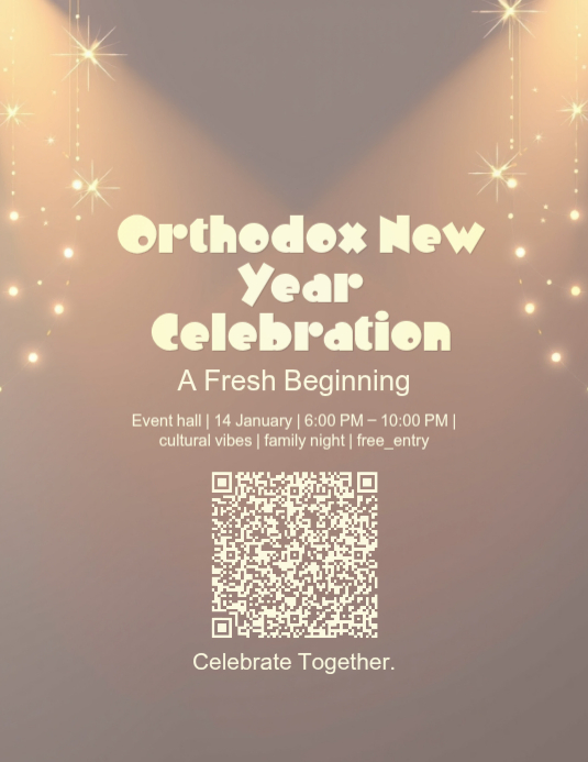 Modern Orthodox New Year Flyer Template for Official Events | PosterMyWall