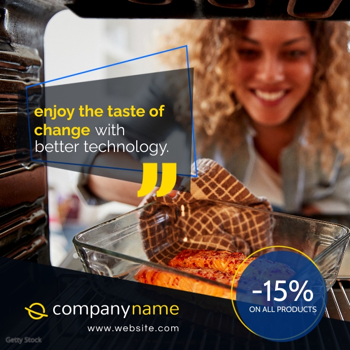 modern oven marketing instagram post banner a Template | PosterMyWall