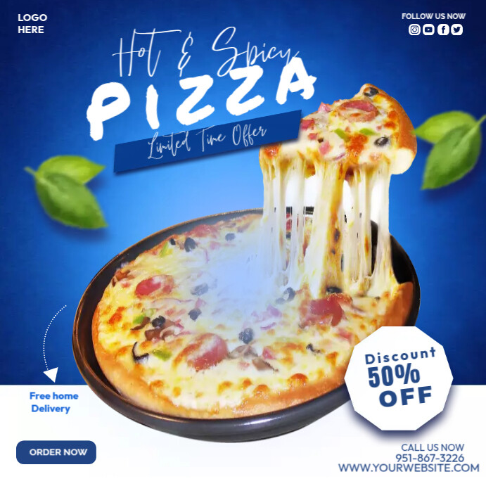 Modern Pizza Ads Template | PosterMyWall