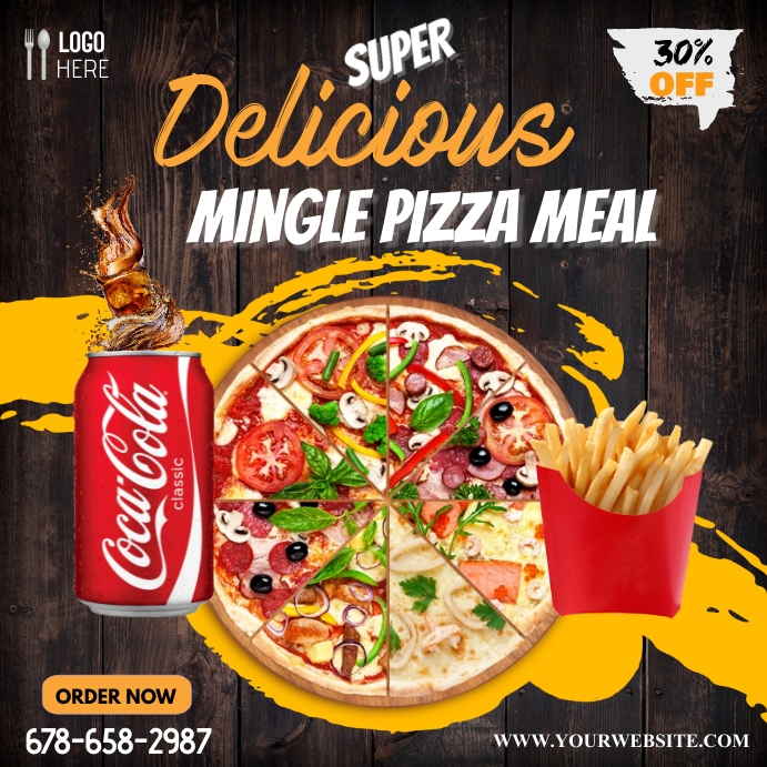 Modern Pizza meal flyer template | PosterMyWall