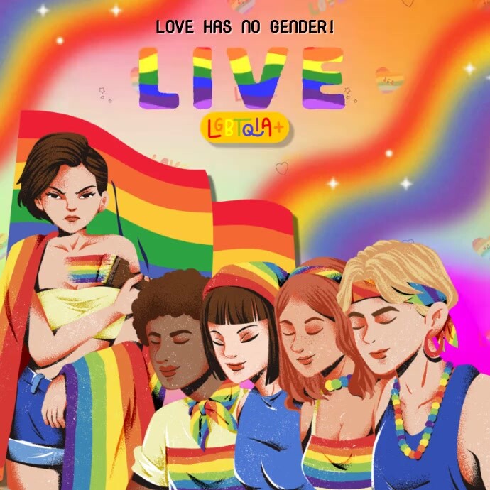 Modern Pride Month Playful Illustrated Instag Template | PosterMyWall
