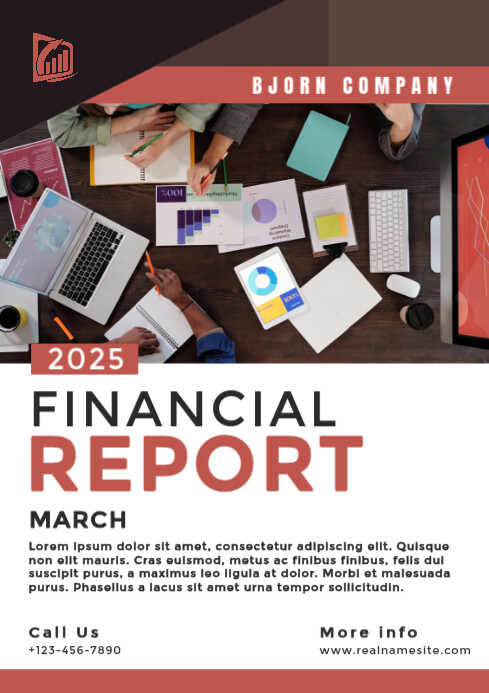 Kopie van Modern Professional Cover Financial Report A4 | PosterMyWall