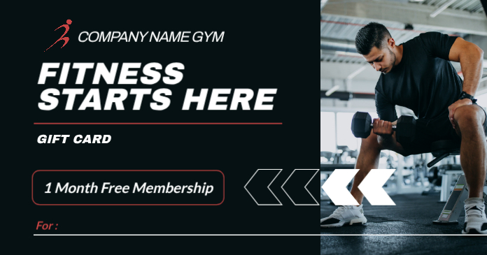 Plantilla de Modern Professional Gym Gift Card Poster – Free Fitness ...