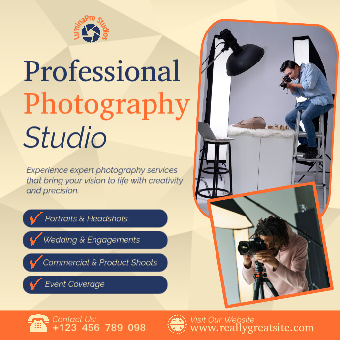 Modern Professional Photography Studio Promotion Template | PosterMyWall