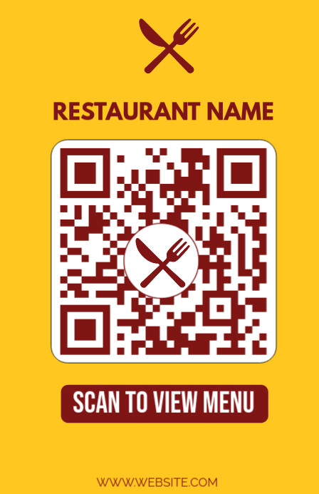 Modern QR Code Menu Card for Restaurants & Cafes | Editable Printable ...