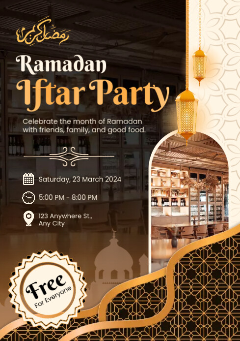 Modern Ramadan Iftar Party Flyer Template | PosterMyWall