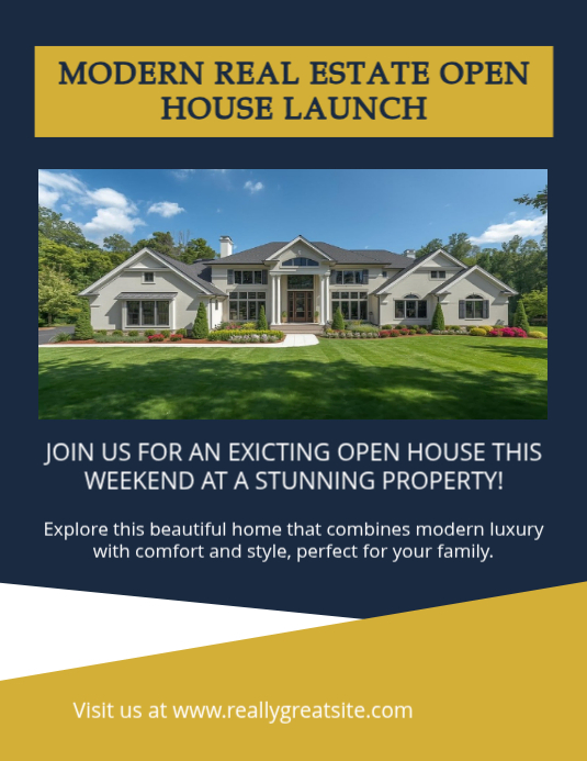 Modern Real Estate Open House Launch Flyer – Luxury Property Marketing ...