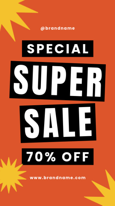 Modern Red Typographic Super Sale Promotional Instagram Story Template ...