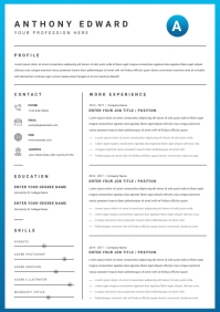 Clean and Modern Word Resume / CV Template | PosterMyWall