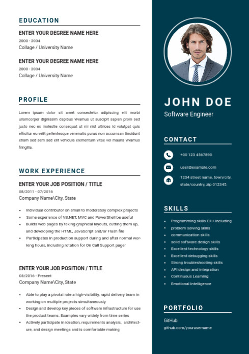 Modern Resume Template | PosterMyWall