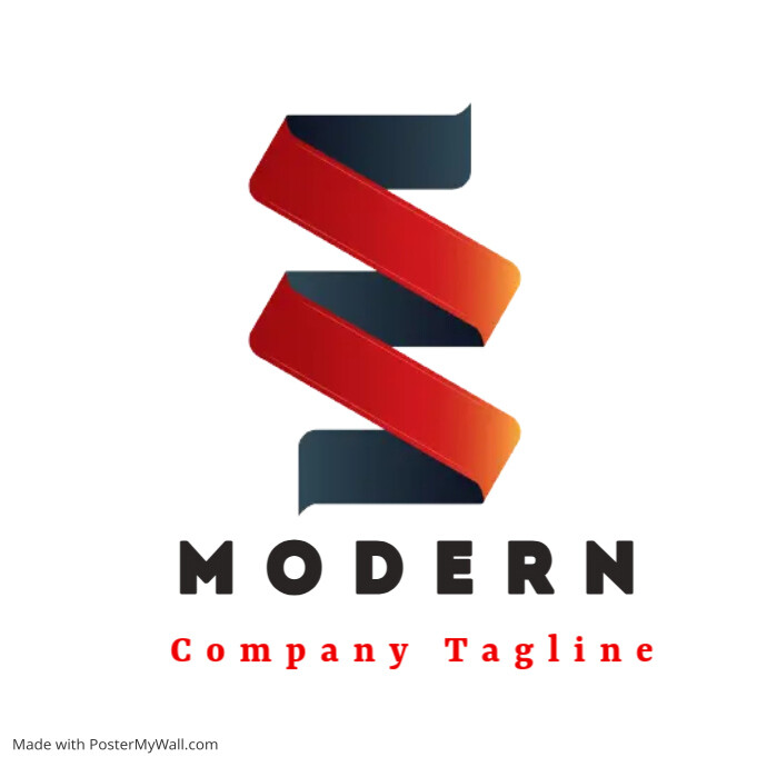 modern ribbon company and brand logo design Template | PosterMyWall