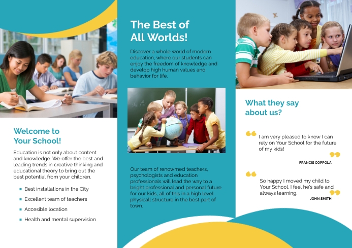 Modern School Admission A4 Trifold Back Template | PosterMyWall